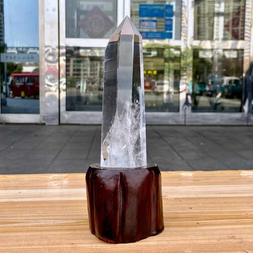 470G Natural white crystal square pointed column quartz crystal ...