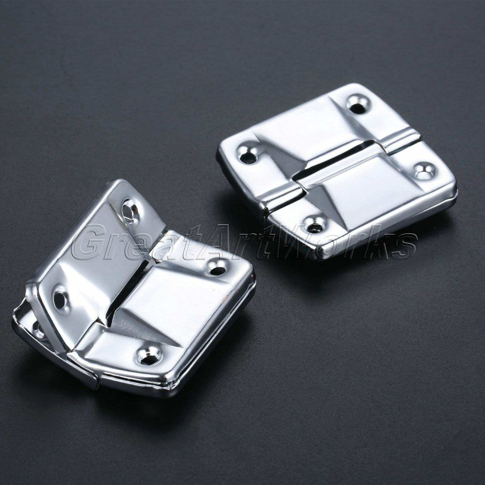 2X Flight Case Suitcase Hinge Metal Silver Tone Cabinet Toolbox Support ...