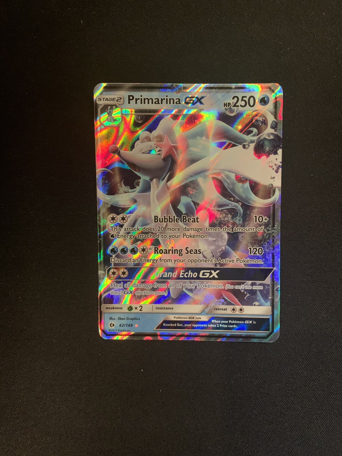 Pokémon TCG Primarina GX Sun & Moon Base Set 42/149 Holo Ultra Rare | eBay
