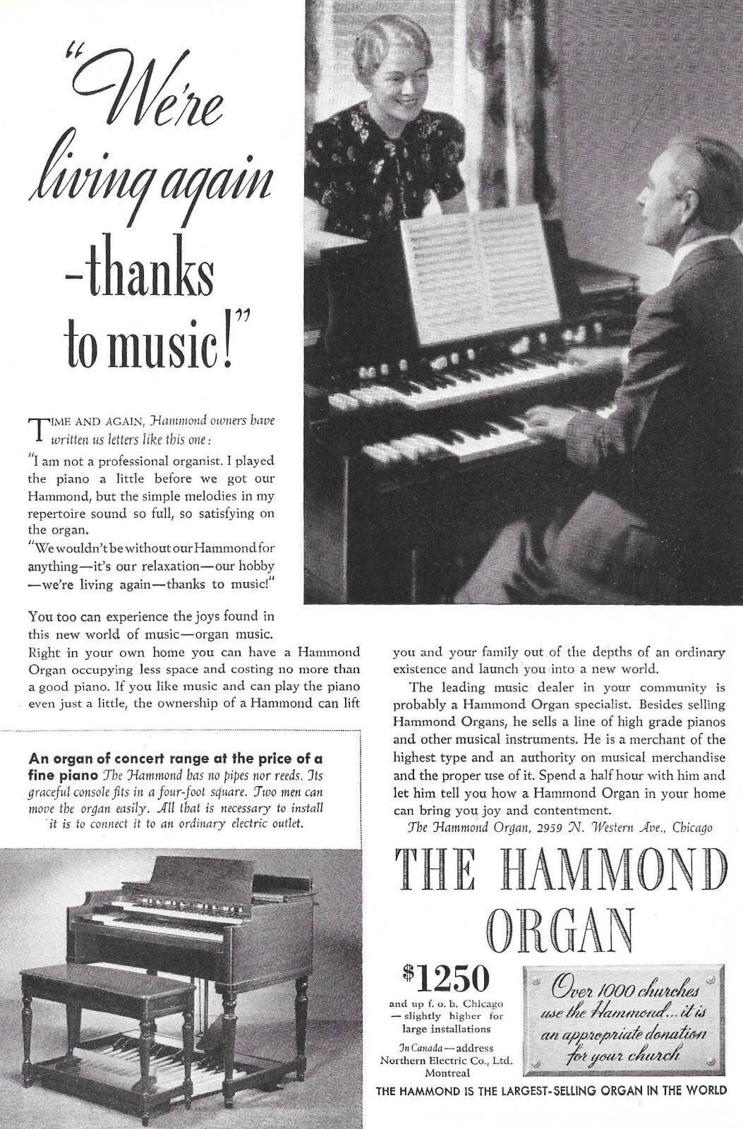 1937 Hammond Organ Vintage Print Ad Musical Instrument Ephemera | eBay