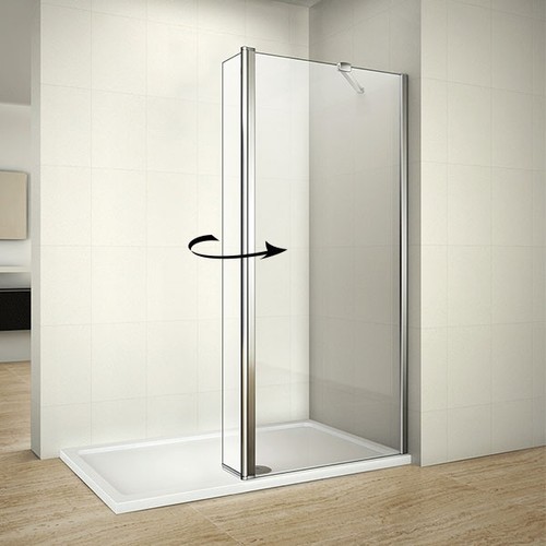 1950mm Walk In Wet Room Shower Enclosure Screen& Flipper Glass Panel ...