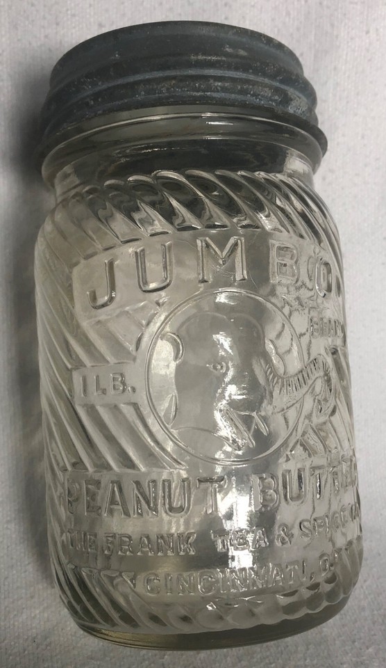 Vintage JUMBO PEANUT BUTTER 1lb. JAR w/ zinc BALL Canning Jar LID | eBay
