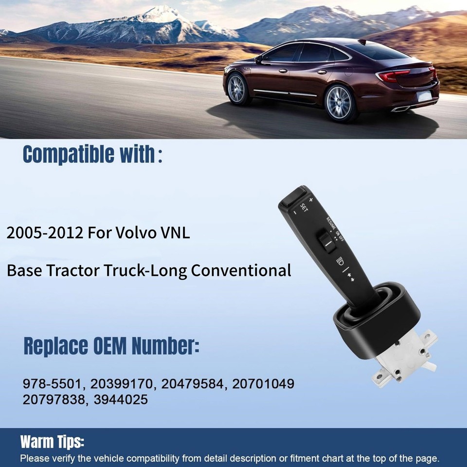 Turn Signal Switch 20701049 Compatible for Volvo VNL Truck Model Year ...