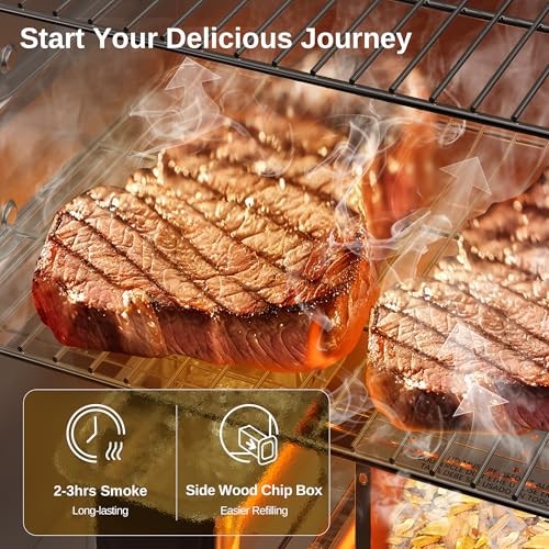 30" Electric Smoker, Outdoor Smoker with 30“ Smoker w/ window, Night ...