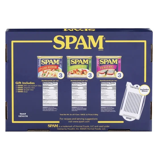 SPAM MEAT BEEF 3 VARIETY FLAVOR HOLIDAY GIFT SET FOR MEN LITE TERIYAKI ...