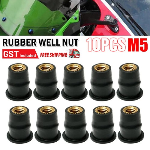 10pcs M5 Rubber Well Nut Blind Fastener Windscreen Windshield Fairing ...