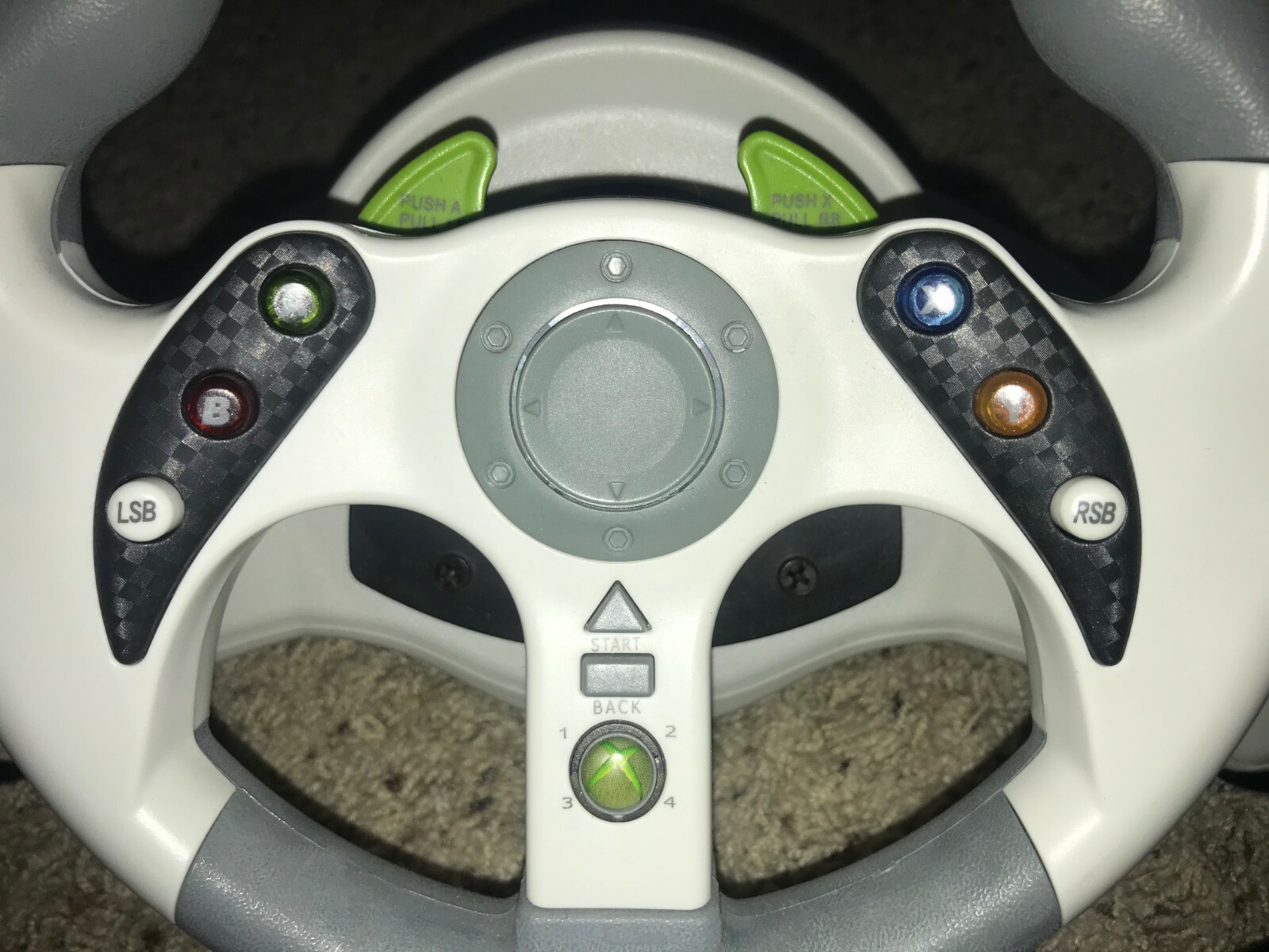Microsoft Xbox 360 Mad Catz MC2 White Racing Steering Wheel *TESTED ...