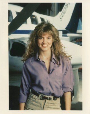 Wings Crystal Bernard Glamour Portrait near airplane Vintage 8x10 Color ...