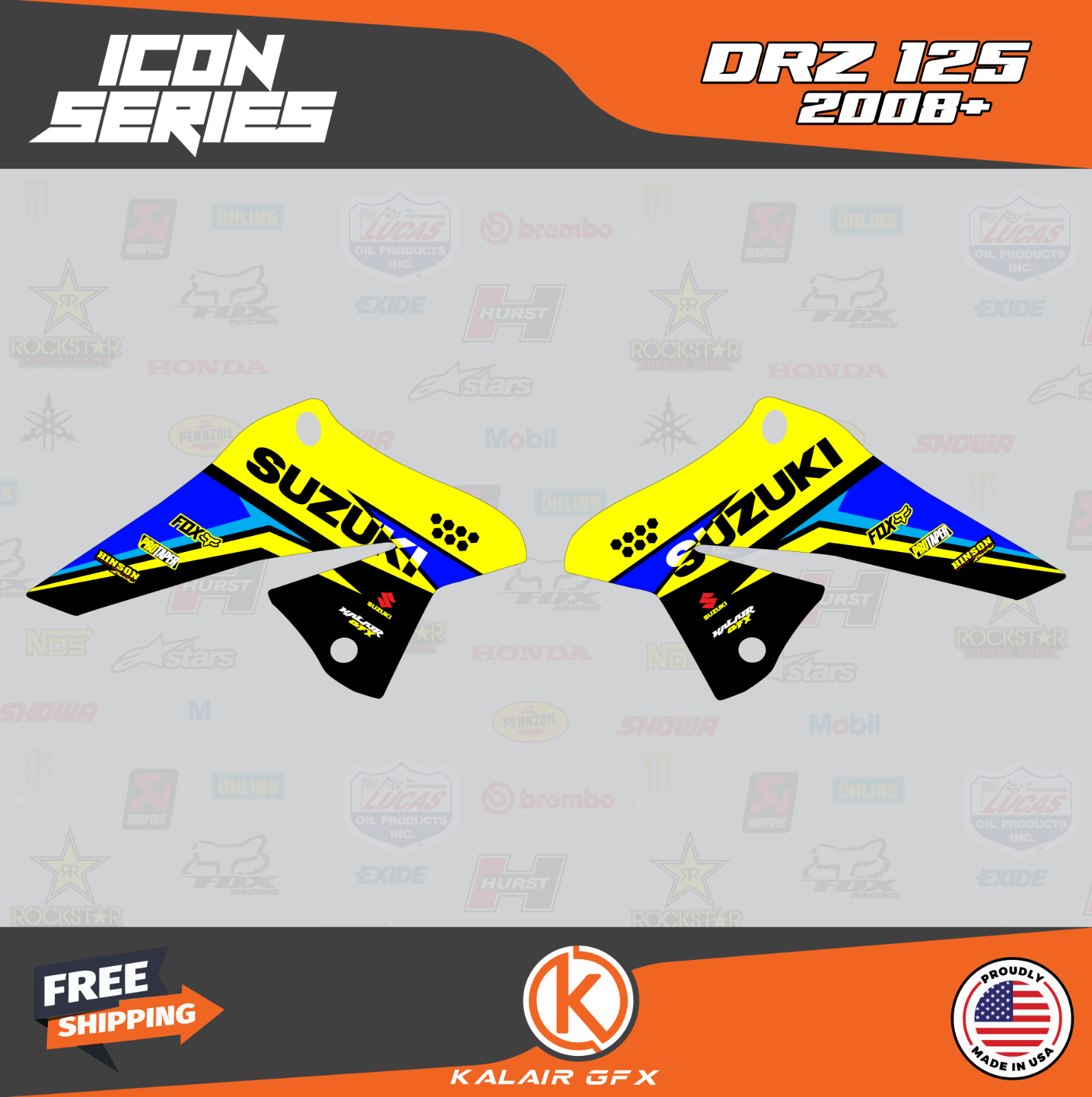 Graphics Decal Kit For Suzuki DRZ125 (2008-2021) DRZ 125 Stickers Icon ...