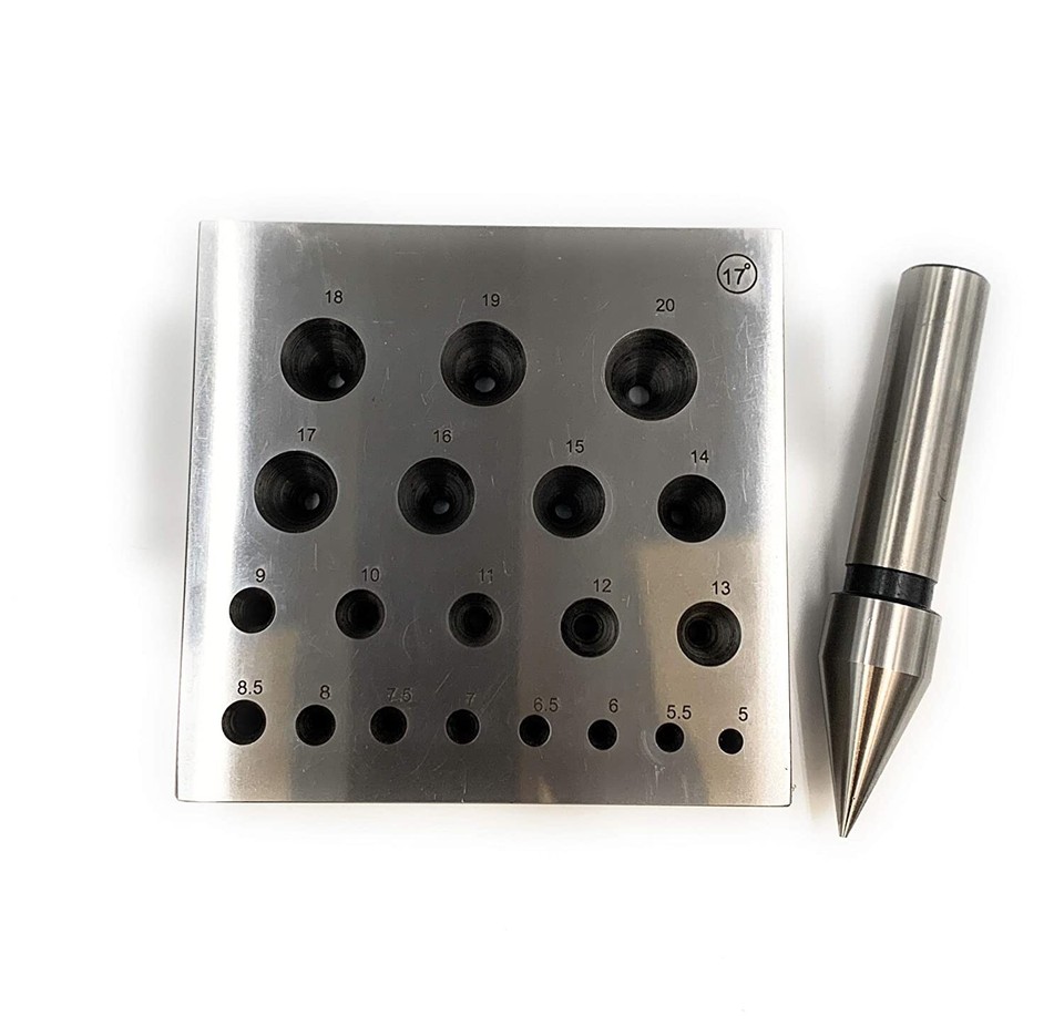 Conical Bezel Forming Block Set with Punch Round Shaped to Form Tapered ...