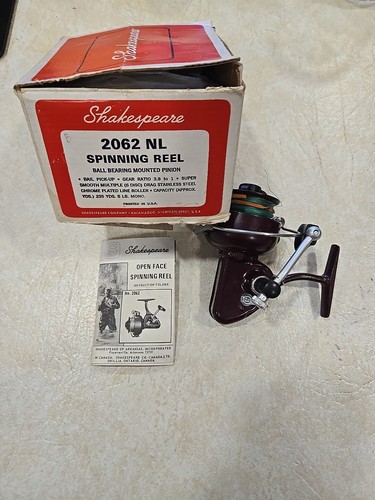 SHAKESPEARE 2062 NL MODEL EF VINTAGE FISHING SPINNING REEL OLD STOCK IN ...