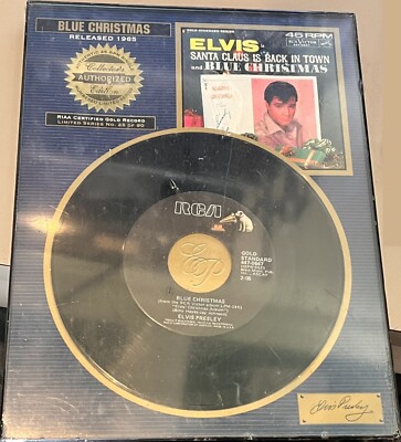 Elvis Presley RCA Victor RIAA 45rpm "Blue Christmas" 1965 Picture Frame ...