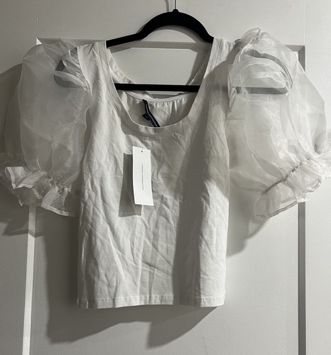 FRENCH CONNECTION Short Puff-Sleeve Top NWT Sz SM | eBay