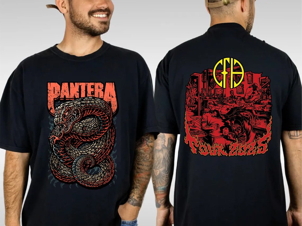 Pantera Band Tour Date 2025 Double-Sided T-Shirt, V01 The Family Fan ...