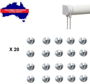 20 X CLEAR PLASTIC BALL CHAIN CHORD STOPPERS FOR ANY ROLLER HOLLAND ...