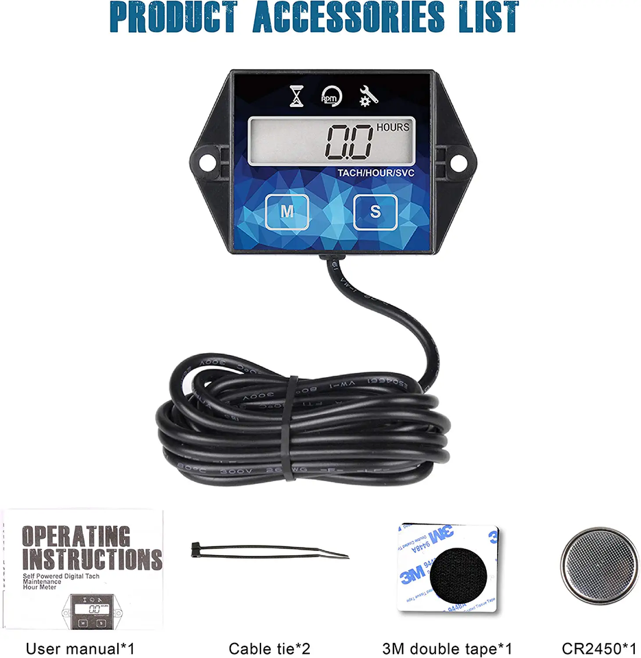 Small Engine Hour Meter Tachometer Maintenance 2/4 Stroke Beach Bike ...