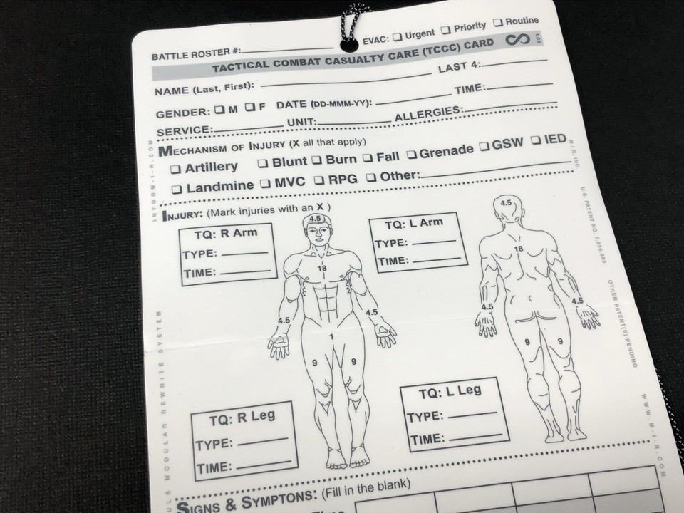 Tactical Combat Casualty Care Cards TCCC IFAK EMS (10 Pack) | eBay