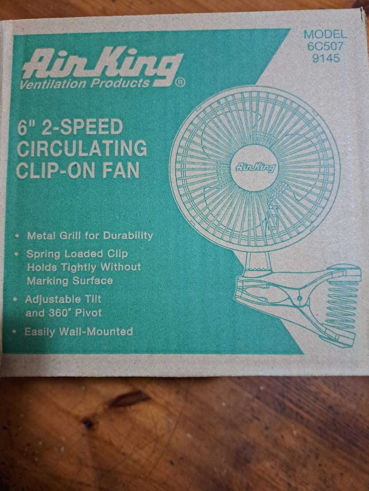 Air King 9145 120v 190/90 CFM 6 in Blade Dia 2 Speed Clip-on Fan for ...