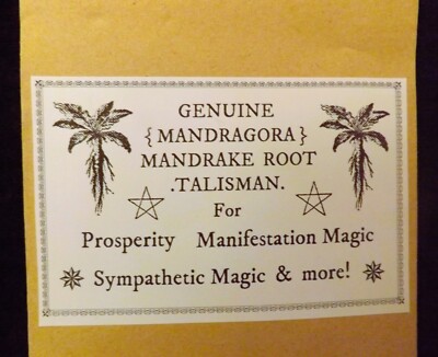 Occult curio: Genuine, Mandrake root Talisman: Choice of, A.B.D.E.F NEW ...