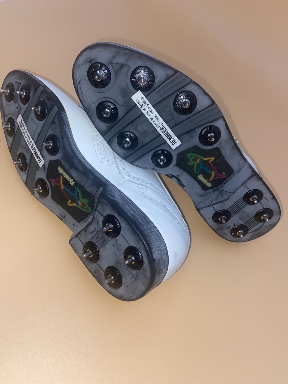 Reebok Greg Norman Wingtip Leather Golf Shoe Hard Spike Men’s Size 7 1/ ...