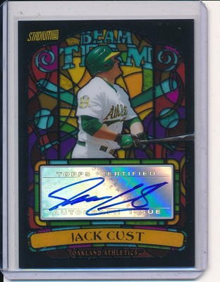 JACK COST 2008 TOPPS STADIUM CLUB BEAM TEAM STAINED GLASS AUTO #BTA-JC ...