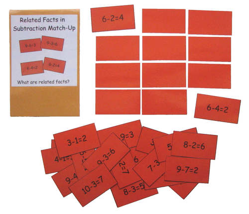Educational Math Center Resource Game Related Facts Subtraction Match ...