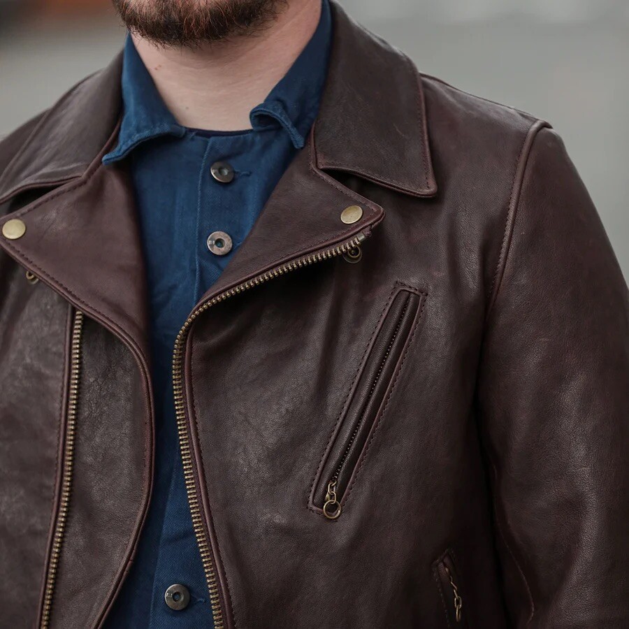 NOS SCHOTT Perfecto Brand P213 Leather Motorcycle jacket L, D-Pocket ...