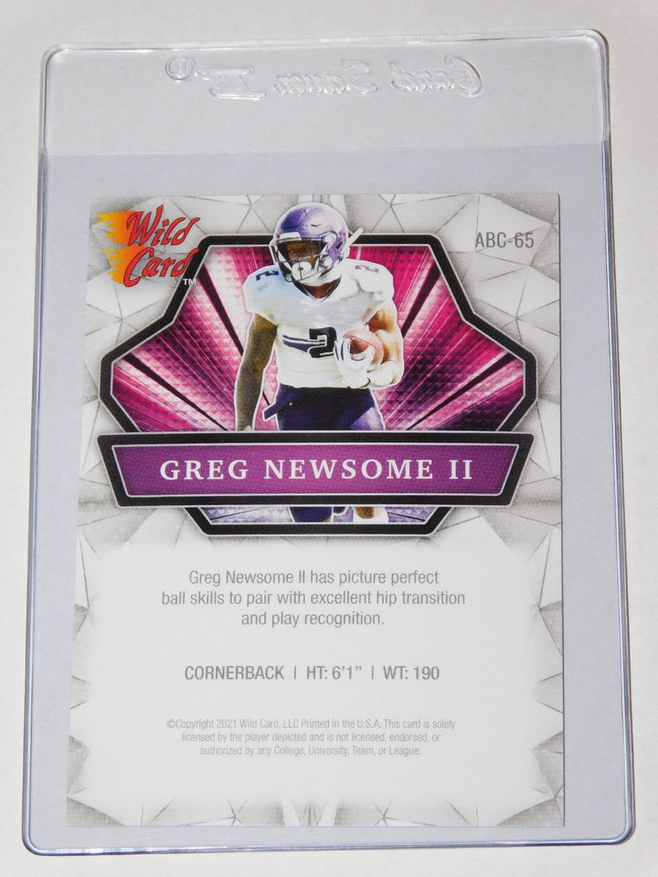 2021 WILD CARD ALUMINATION HOLO SILVER GREG NEWSOME II CARD #ABC-65 | eBay