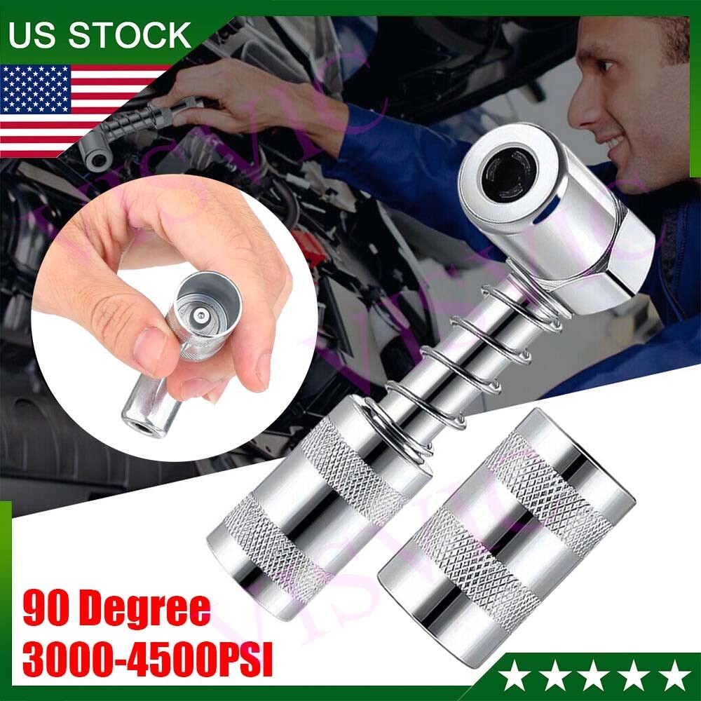 Grease Gun 90-Degree Adapter Set Includ Quick Connect Coupler Style ...