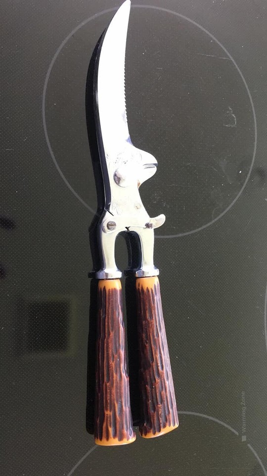 Vtg Regent Bakelite Hunt Kitchen Butcher Poultry Shears Eagle Chrome ...