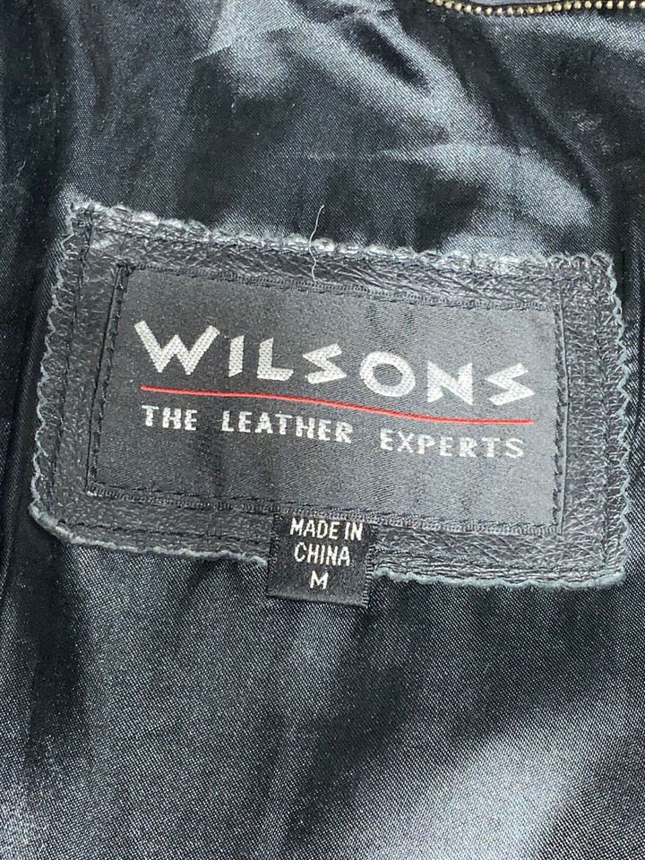 Vintage Wilsons Leather Coat Jacket Size Medium Black Full Zip | eBay