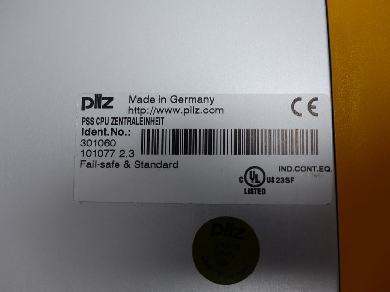 PILZ PSS CPU Ident No. 301060 CPU Zentraleinheit Version 2.3 UNUSED ...