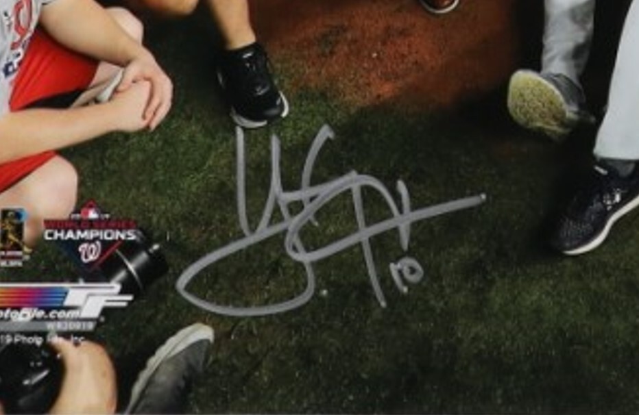 Daniel Hudson & Yan Gomez Signed Washington Nationals 2019 WSC 16x20 ...