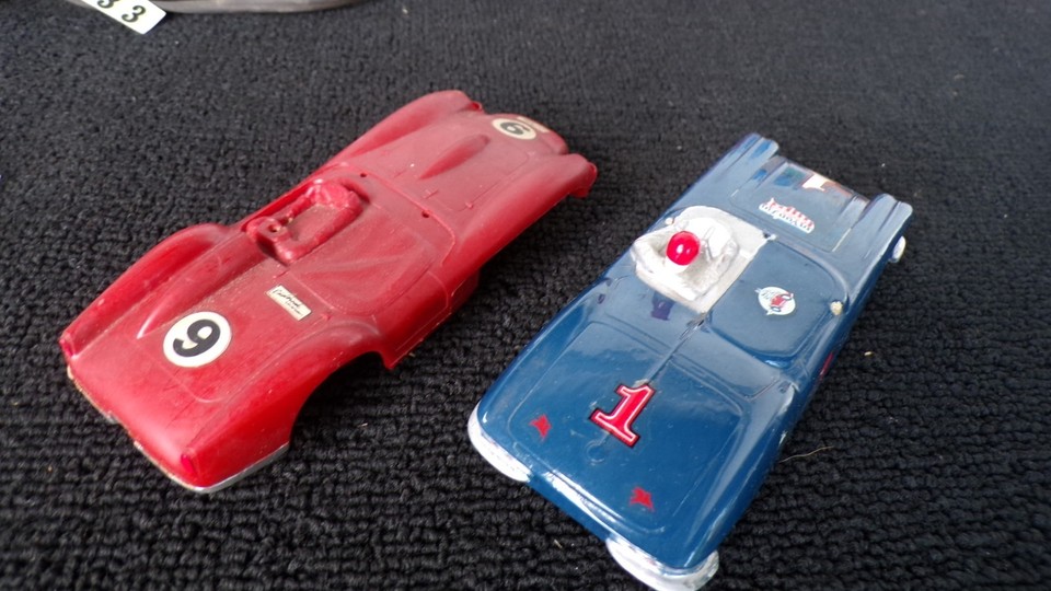 Vintage Strombecker Corvette 1/32 Slot Car & Ferrari Extra Tires 3 ...