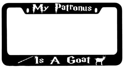 My Patronus Is A Goat Black METAL License Plate Frame Auto Harry Potter ...