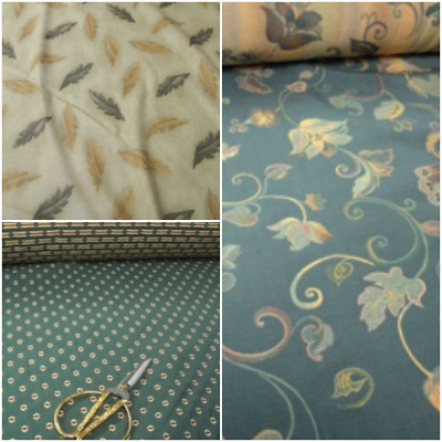 Leaf Pattern Geometric Floral Brocade Upholstery Fabric Yellow Teal ...