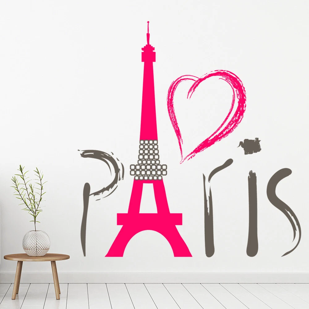 Pink Eiffel Tower Wall Sticker