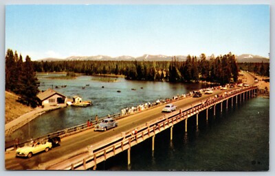Postcard Fishing Bridge, Yellowstone Lake, Yellowstone Natural Park ...