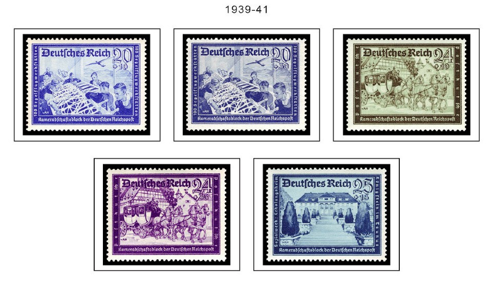 COLOR PRINTED GERMANY III REICH 1933-1945 STAMP ALBUM PAGES (43 illustr ...