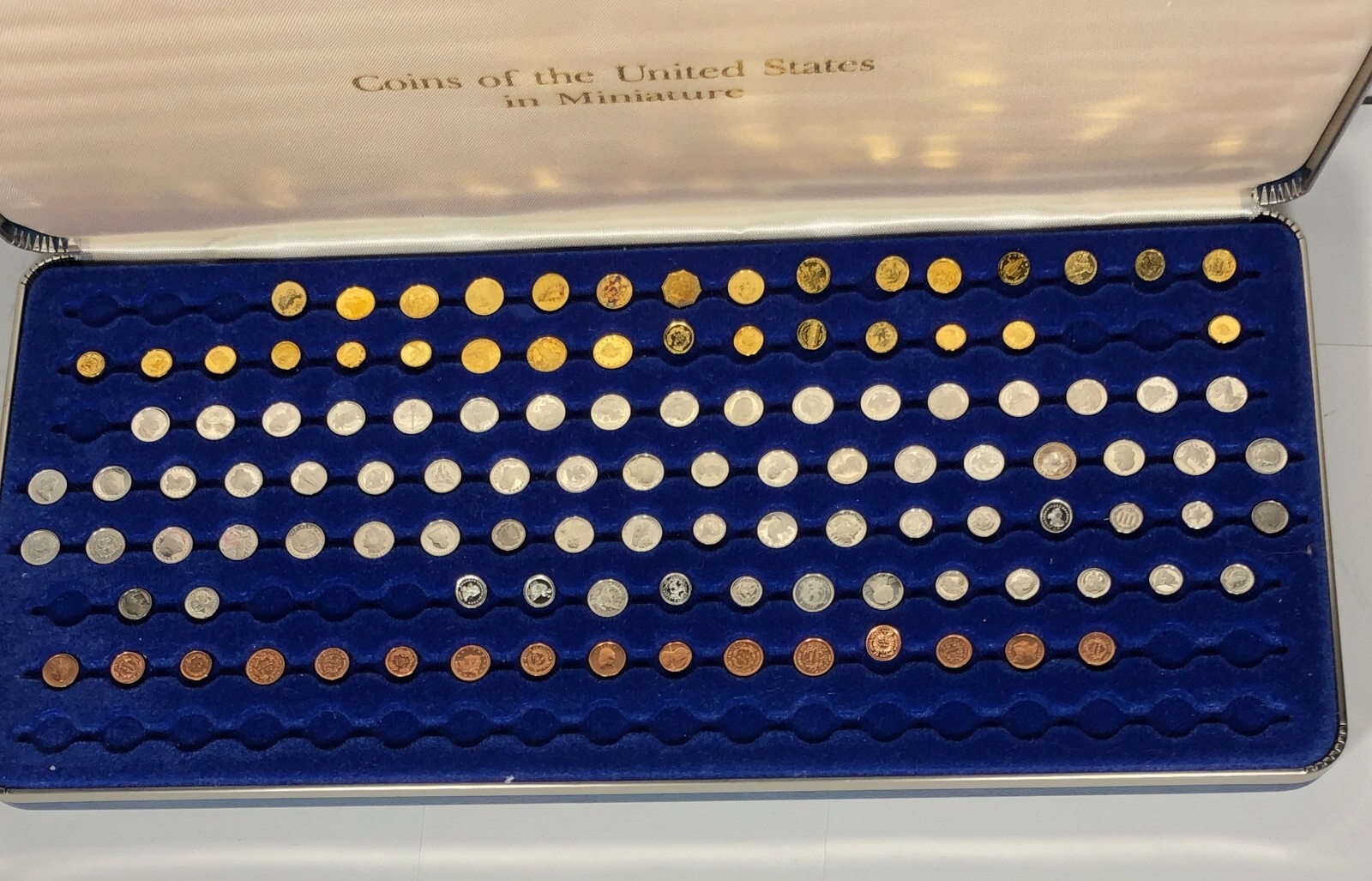 Franklin Mint Mini Coins. 31 (14k Gold), 94 Silver, 17 Copper. .19oz ...