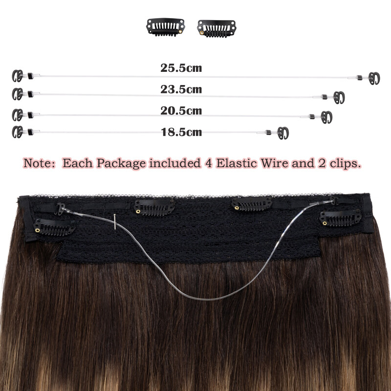 Invisible Wire In Real Thick Human Hair Extensions Hidden Headband Hair ...