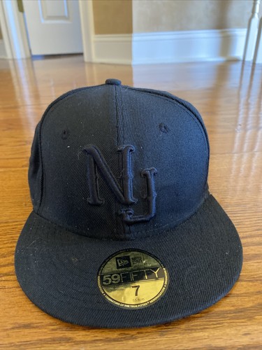 Men's Hat Black NJ State Baseball Cap 59Fifty New Era Wool Fitted Hat 7 ...