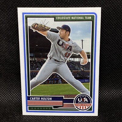 2023 Panini Stars & Stripes Carter Holton USA Collegiate National ...