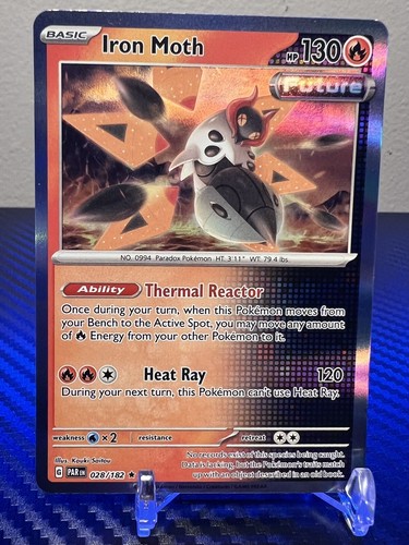 Pokemon TCG Iron Moth 28/182 Holo Rare Paradox Rift - NM+ Pack to ...