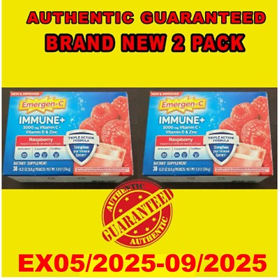 Emergen-C Immune Plus - Raspberry Flavor - 2box /30 Packs EX05/2025 | eBay