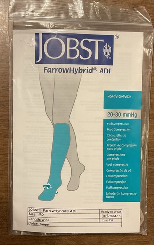 Jobst Farrow Hybrid Adi Foot Compression Sock 20-30 mmHg Wide Medium ...