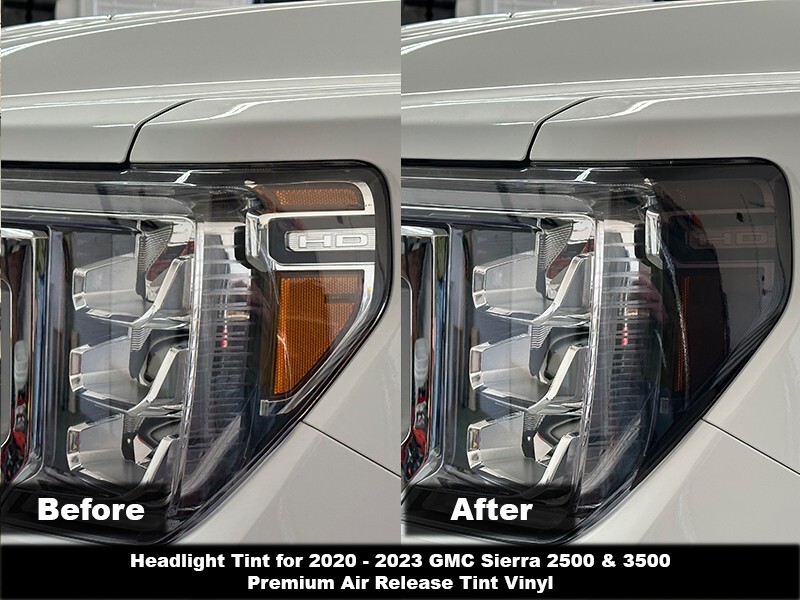 DIY Headlight Tint Rvinyl Smoke Headlight Tint Covers For 2020-2023 GMC ...