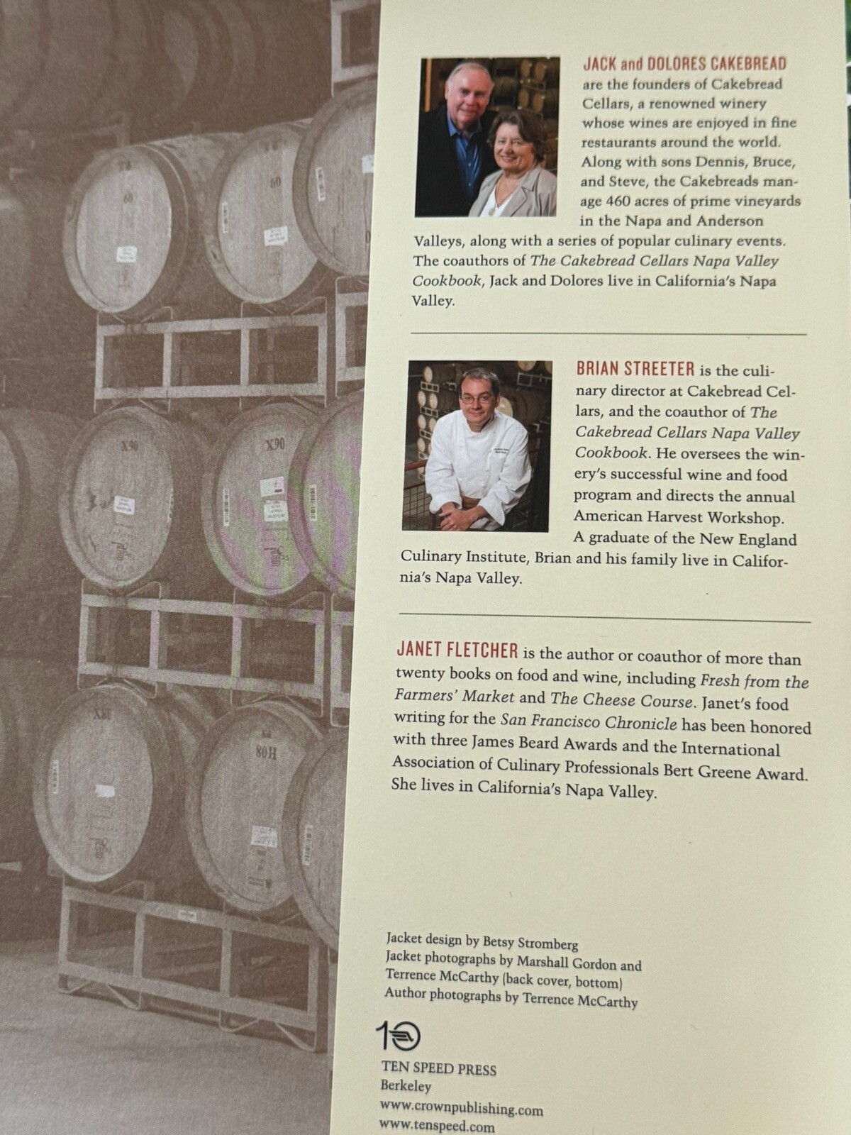 Cakebread Cellars American Harvest Cookbook 1st Edition Wine Food Napa ...