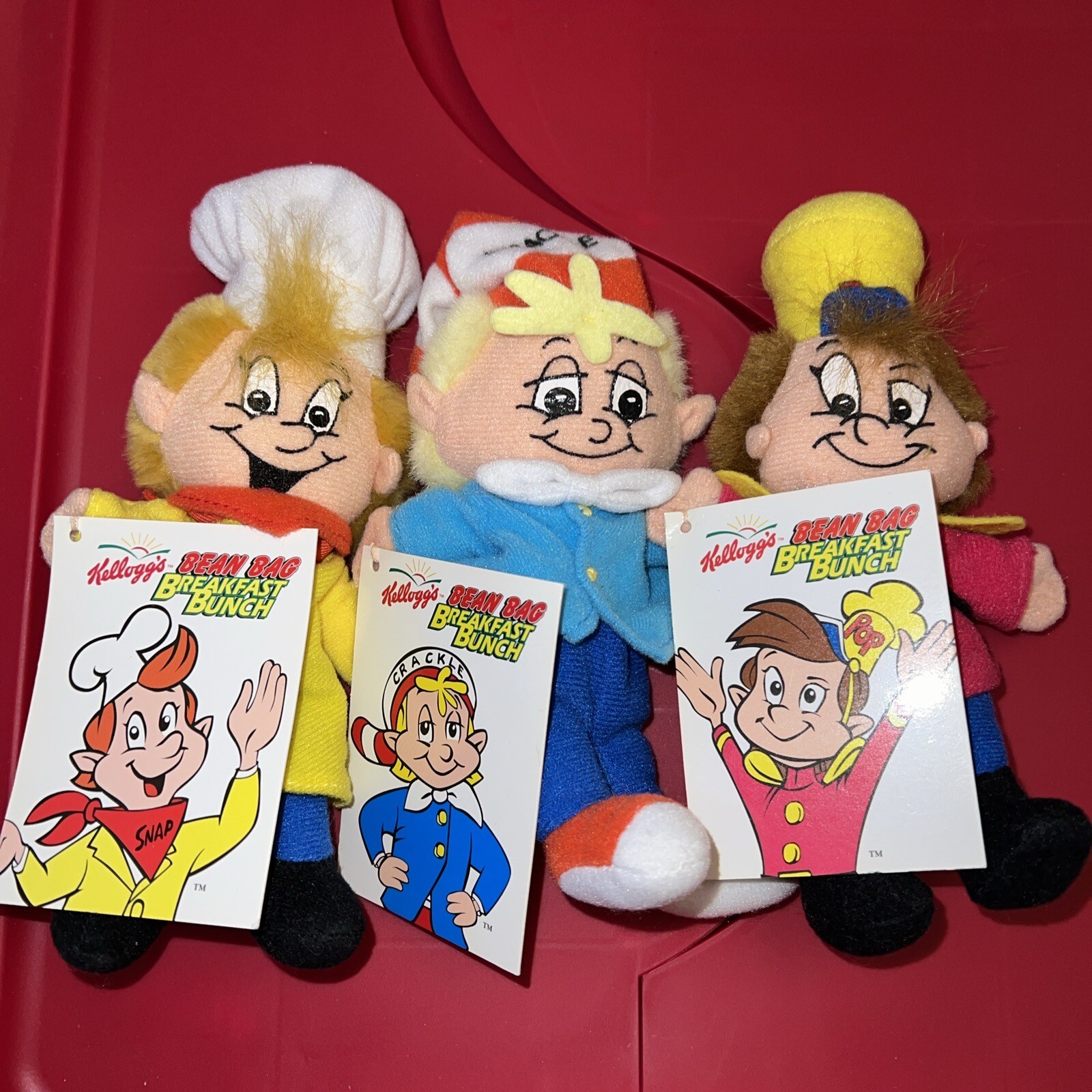 Kellogg's Bean Bag Breakfast Bunch Snap Crackle Pop Rice Krispies Plush ...