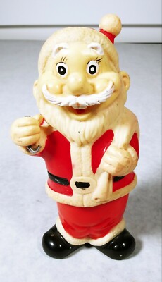 Vintage ALPS Hard Plastic Santa Claus Dwarf Wind Up Christmas Toy Bell ...